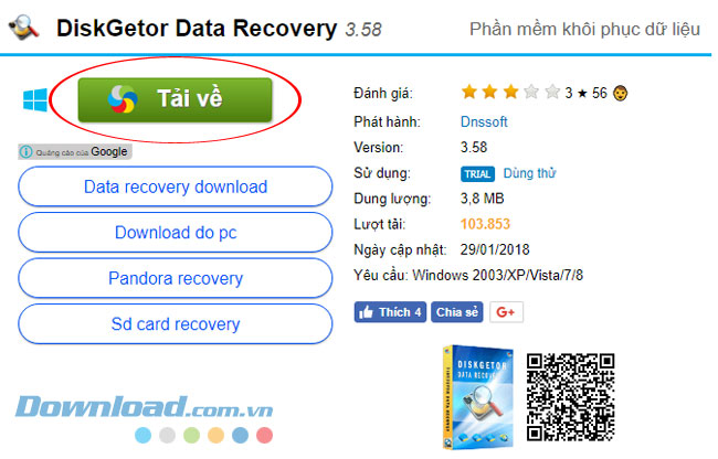 Hướng dẫn cài đặt DiskGetor Data Recovery trên máy tính - Download.vn