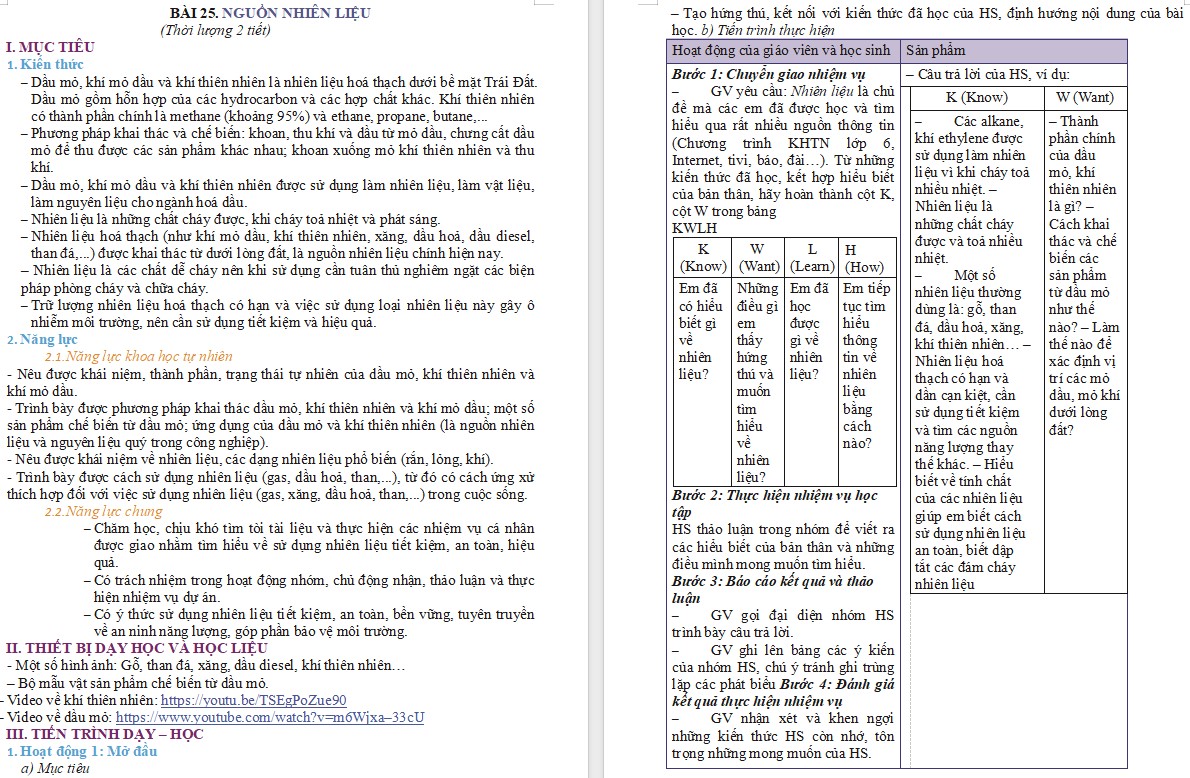 Giáo án Khoa học tự nhiên 9 KNTT Bài 25 Word, PPT