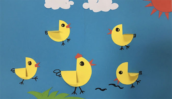 Giáo án Dán đàn gà con