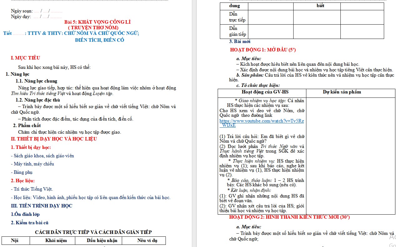 Giáo án Bài Thực hành tiếng Việt trang 138 Ngữ văn 9 CTST