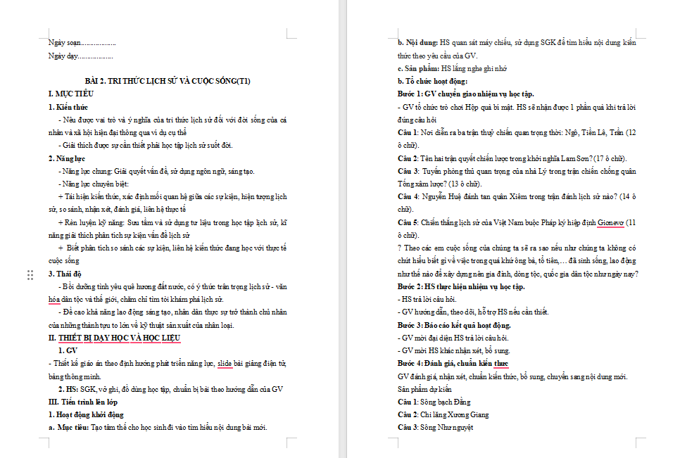 Giáo án Lịch sử 10 Chân trời sáng tạo Bài 2 kết hợp AI (PPT + Word + Bài tập)